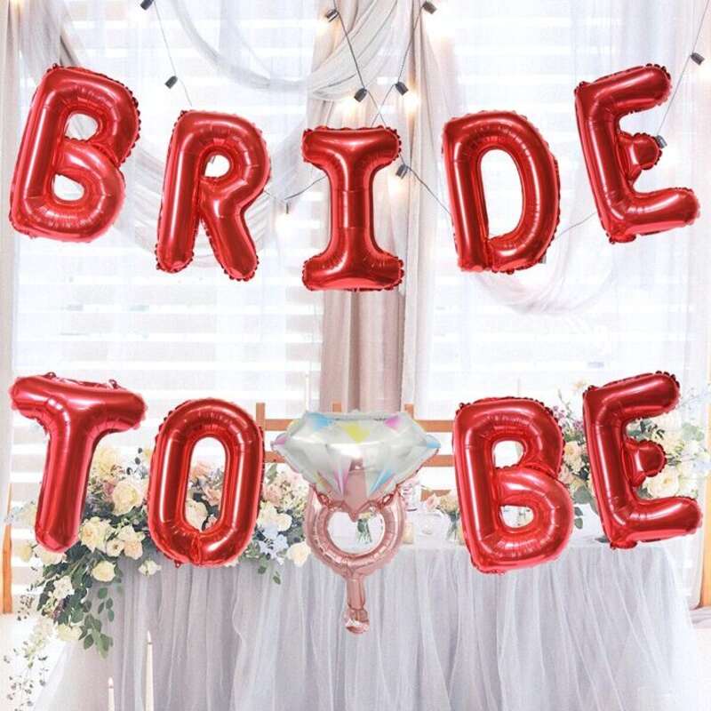 Balloons Foil Bride To be Red ( without ring ) – Basics.pk