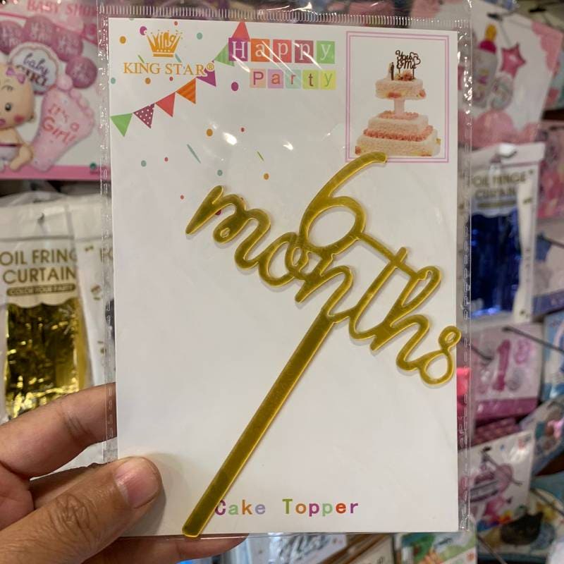 Cake Topper 6 Months Golden – Basics.pk