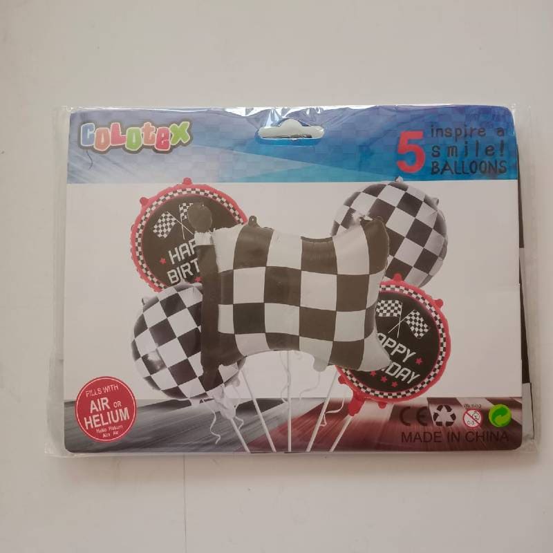 Balloons Foil CHECKER Pack of 5 – Basics.pk
