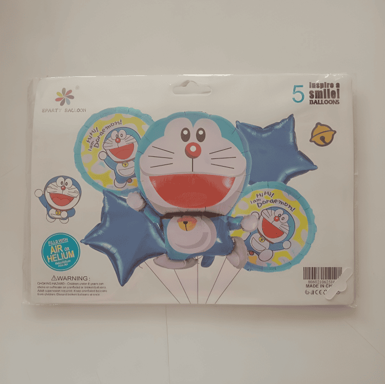 Balloons Foil DORAEMON Pack of 5 – Basics.pk