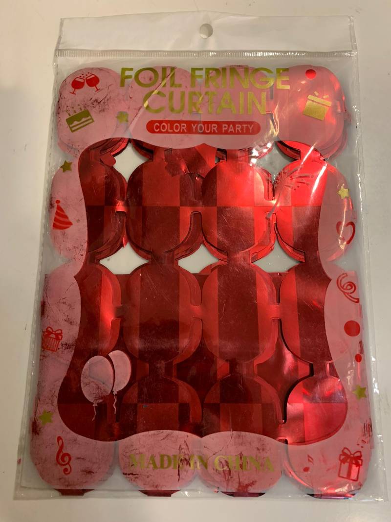 Curtain Foil Round Block Birthday Party Backdrop Decorations - Red ...