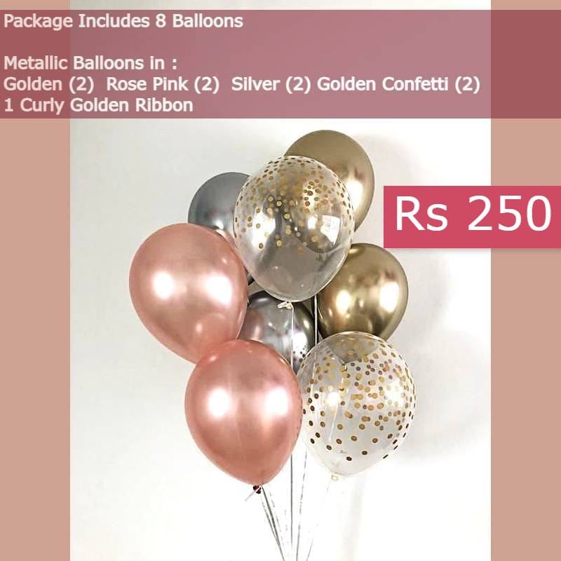 Balloons Bunch 8 Metallic – Basics.pk