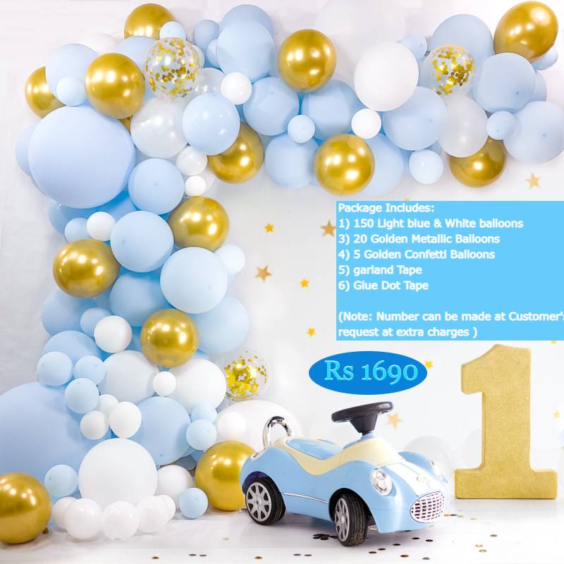 Balloons Bunch Milky & Metallic Balloons Garland – Basics.pk