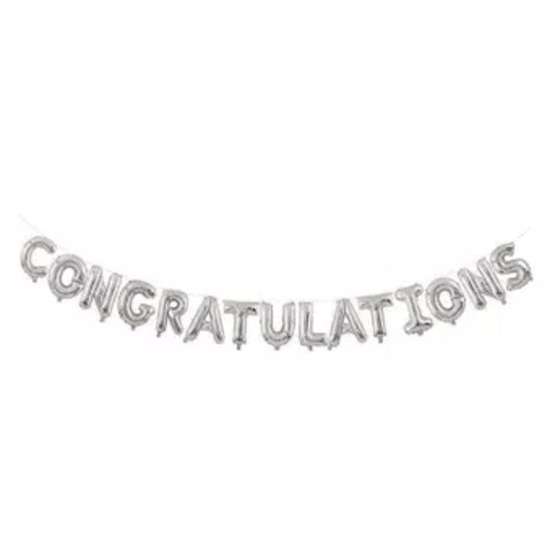 Balloons Foil Congratulations Silver – Basics.pk