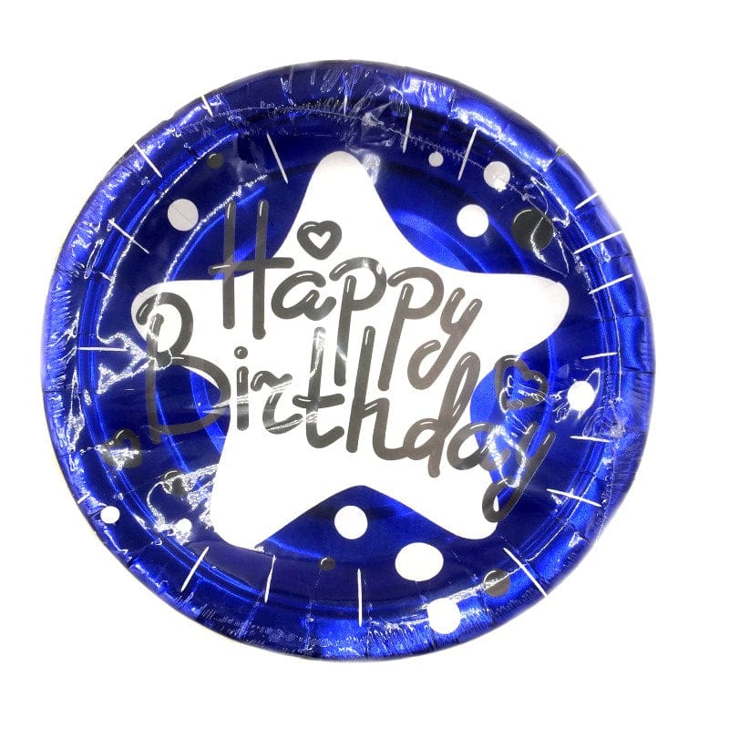 Plates (10 Small) HBD Blue Shine With White Star – Basics.pk
